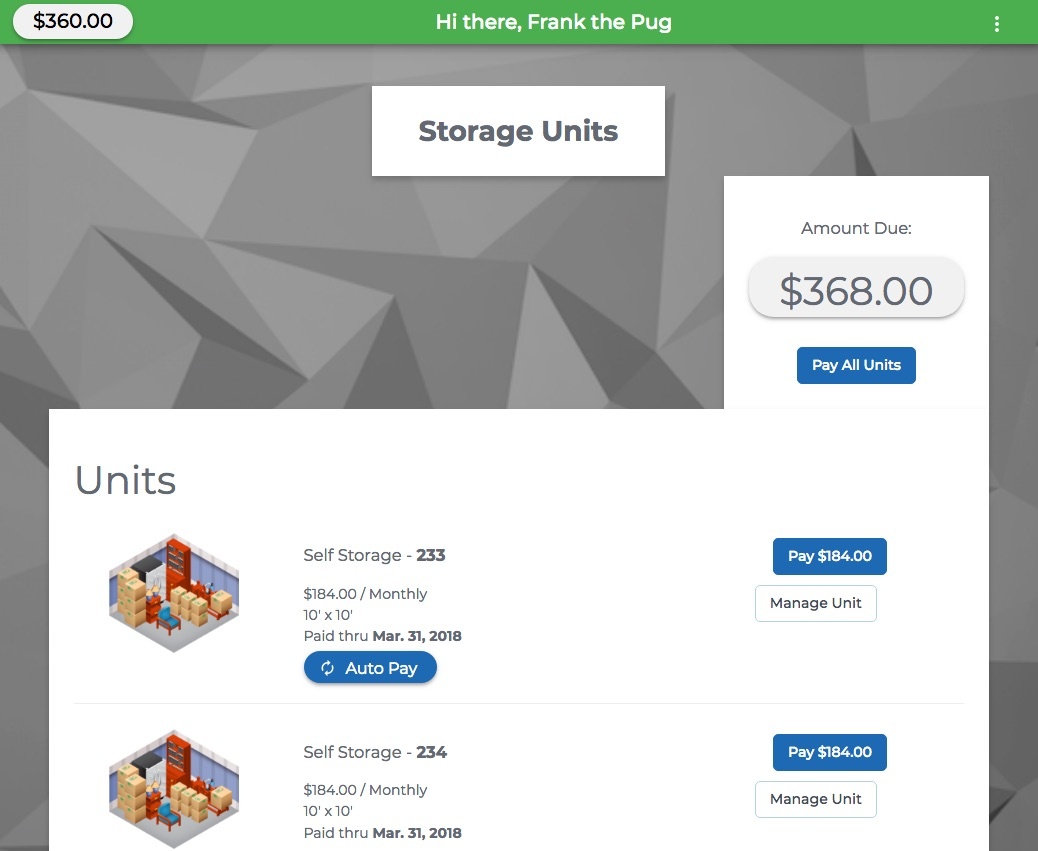 StoragePug + SiteLink API Integration: Online Bill Pay